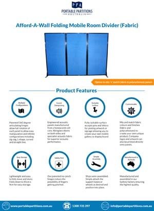 Afford a Wall Folding Mobile Room Divider (Fabric) | Portable Partitions